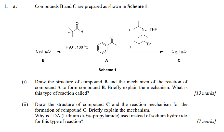 Solved 1. a. Compounds B and C are prepared as shown in | Chegg.com