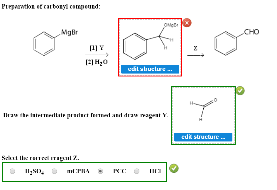 Solved Preparation of carbonyl compound: OMgBr MgBr CHO I21 | Chegg.com