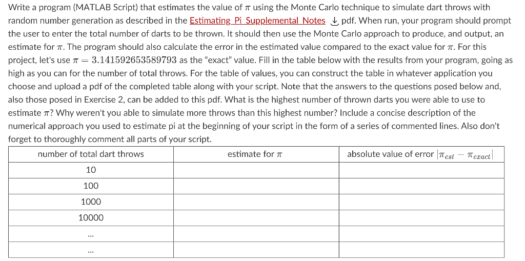 Write A Program Matlab Script That Estimates The 6993