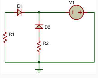 Solved V1 = 1v R1 = 4kohms R2 = 2kohms D1 diode is made of | Chegg.com
