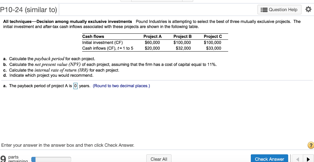 Solved P10-24 (similar to) Question Help All | Chegg.com Solved P10-24 (similar to) Question Help All | Chegg.com