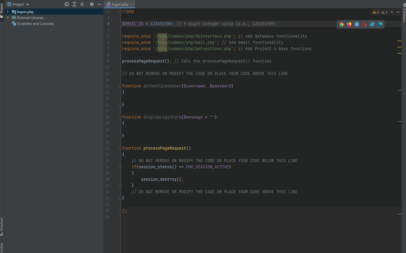 Solved Display the login form using the appropriate HTML and | Chegg.com