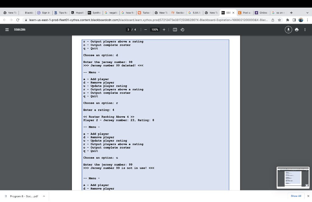 Solved PROGRAM 8 : SOCCER TEAM ROSTERS Project | Chegg.com
