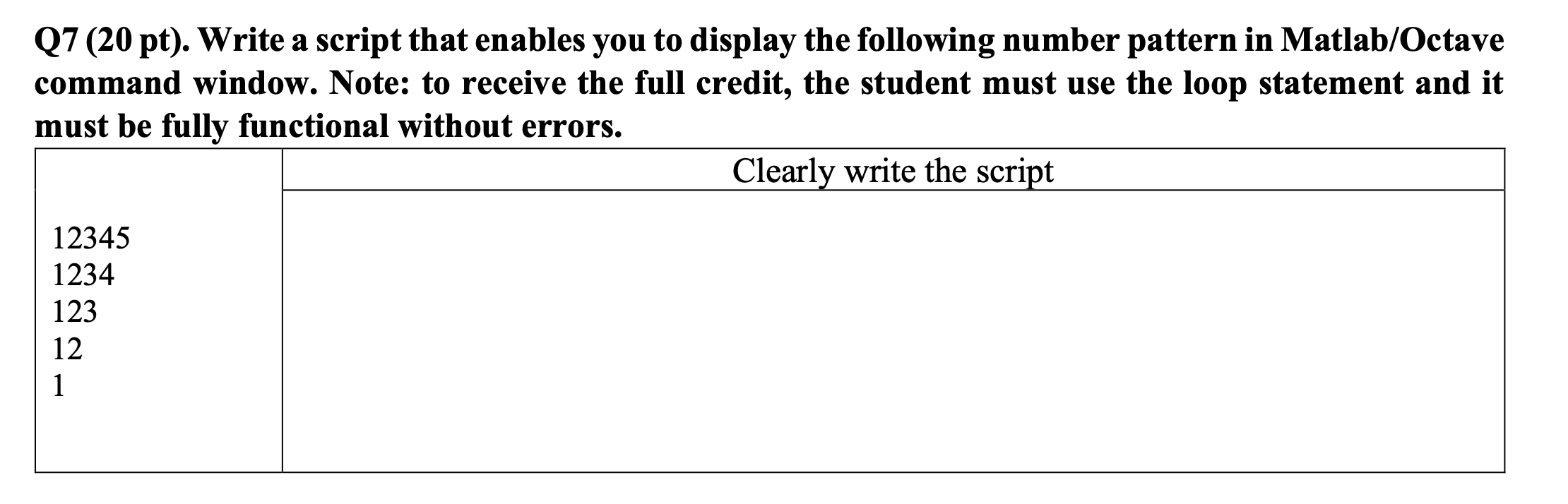 Solved Q7 (20 pt). Write a script that enables you to | Chegg.com