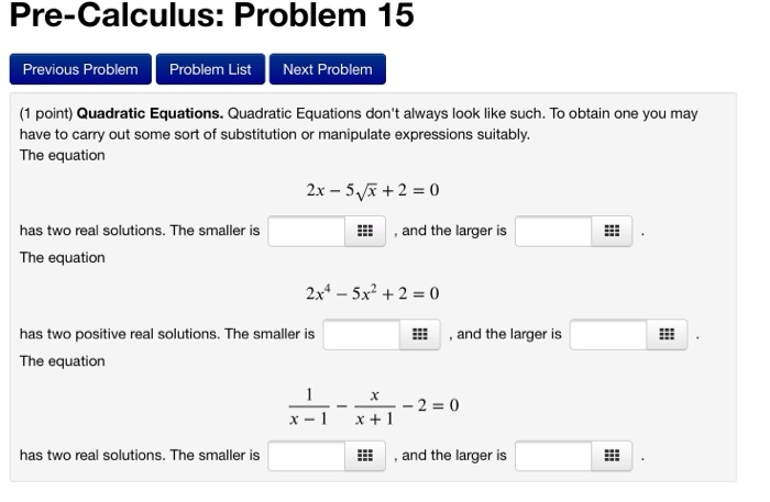 Solved Pre-Calculus: Problem 15 Previous Problem Problem | Chegg.com