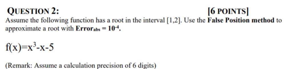 Solved QUESTION 2: [6 POINTS) Assume the following function | Chegg.com