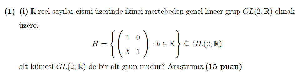 Solved R be the general linear group GL (2, R) of the second | Chegg.com