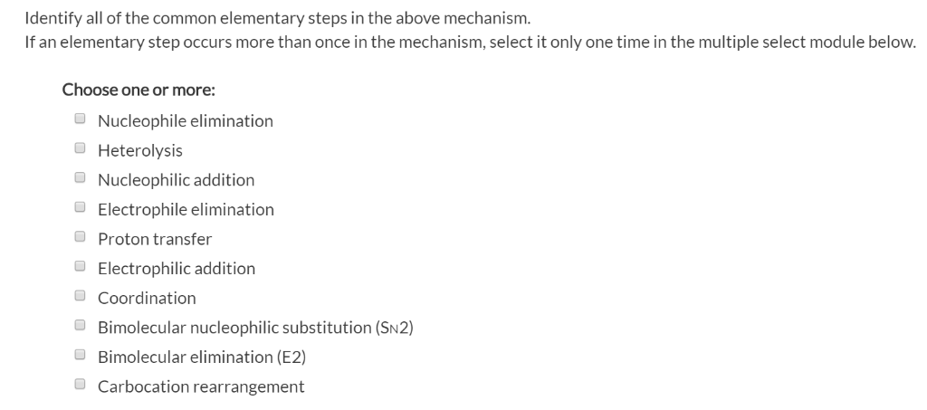 Solved Cl Identify all of the common elementary steps in | Chegg.com