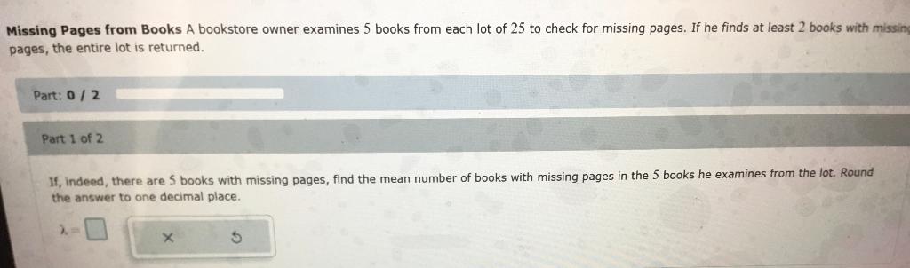 Solved Missing Pages from Books A bookstore owner examines 5 | Chegg.com