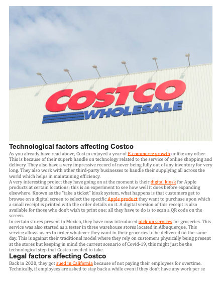 Solved Create a basic and simple SWOT Analysis for COSTCO. | Chegg.com