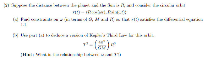 Solved (2) Suppose the distance between the planet and the | Chegg.com