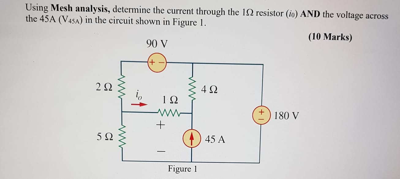 Solved Using Mesh analysis, determine the current through | Chegg.com