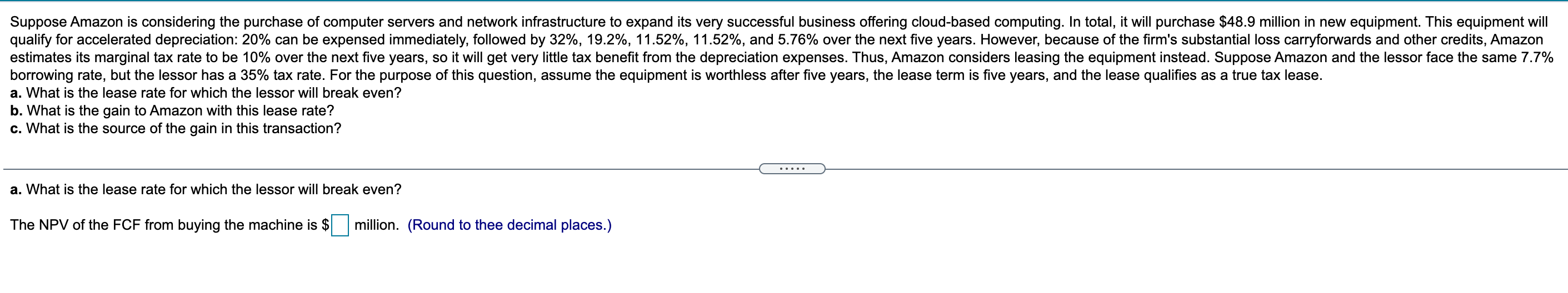 Solved Suppose Amazon is considering the purchase of | Chegg.com