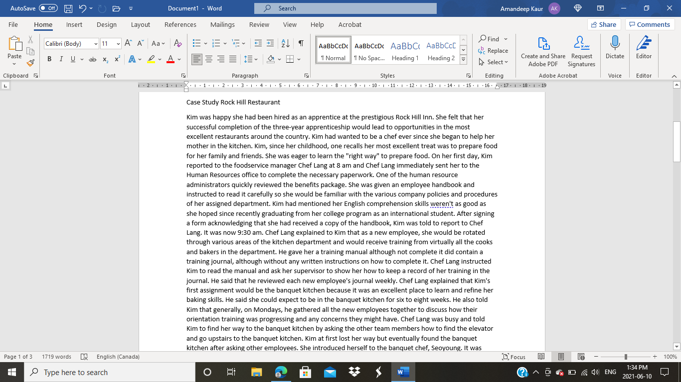 Solved AutoSave Off Document1 Word Search Amandeep Kaur AK | Chegg.com