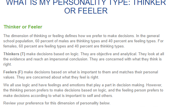 Solved JOURNAL 2-2: THINKER OR FEELER Please Write a | Chegg.com