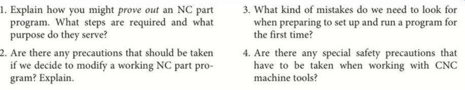 Solved 1. Explain how you might prove out an NC part | Chegg.com