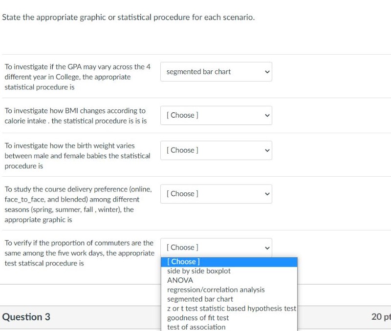 Solved State the appropriate graphic or statistical | Chegg.com