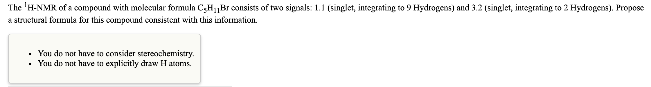Solved The 'H-NMR spectrum of compound A, C6H10 Br4, | Chegg.com