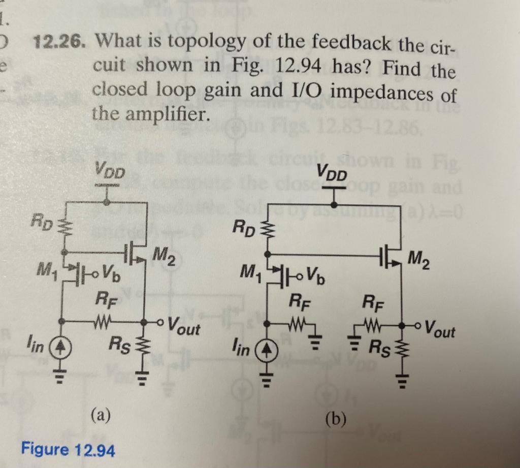 Solved 12.41. The common-gate stage shown in Fig. 12.102 | Chegg.com