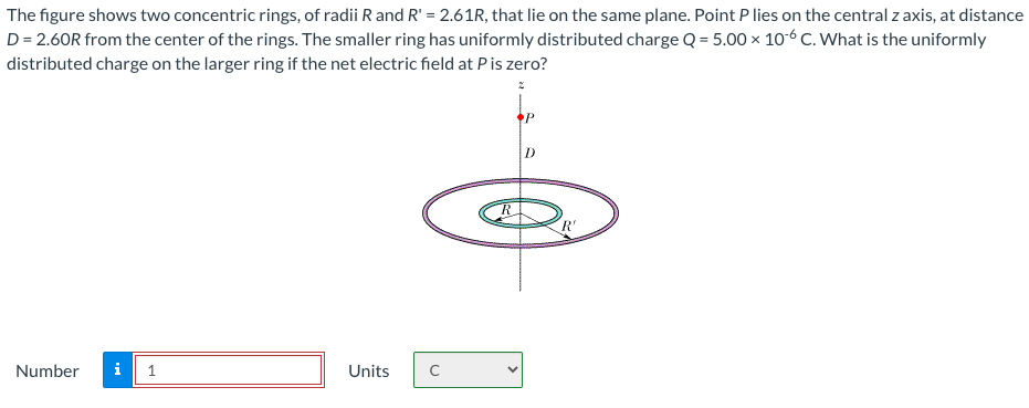 Solved The figure shows two concentric rings, of radii Rand | Chegg.com