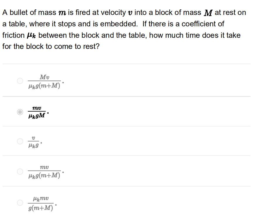 Solved A bullet of mass m is fired at velocity v into a | Chegg.com