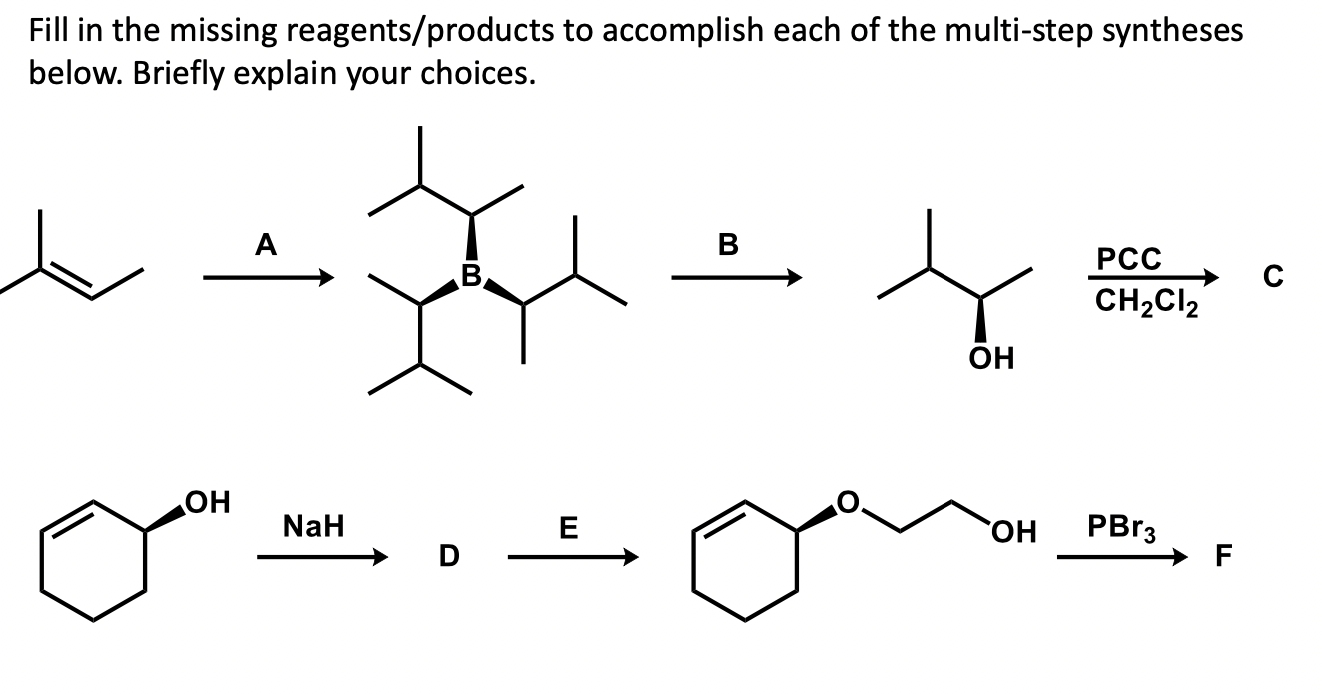 Solved Fill in the missing reagents/products to accomplish | Chegg.com
