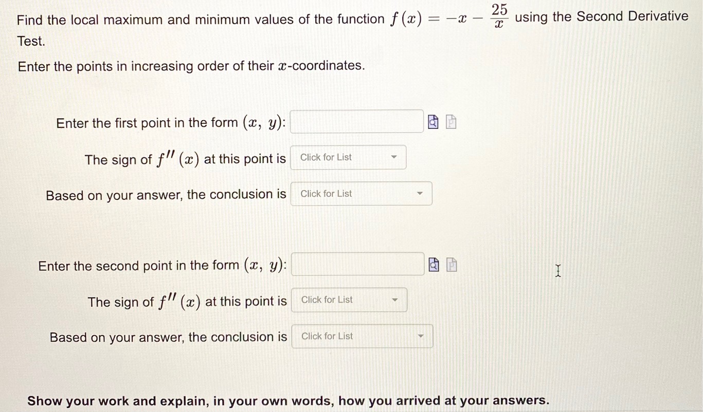 Solved Ind The Local Maximum And Minimum Values Of The