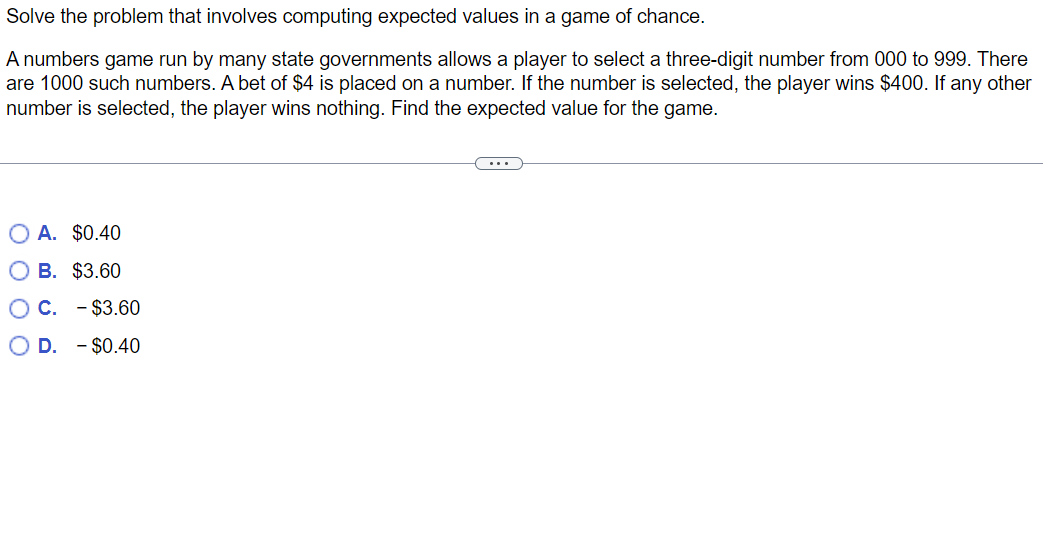 Solved A game is played using one die. If the die is rolled | Chegg.com