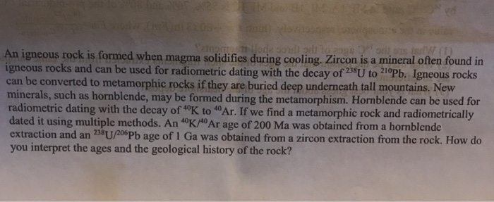 Solved An igneous rock is formed when magma solidifies | Chegg.com