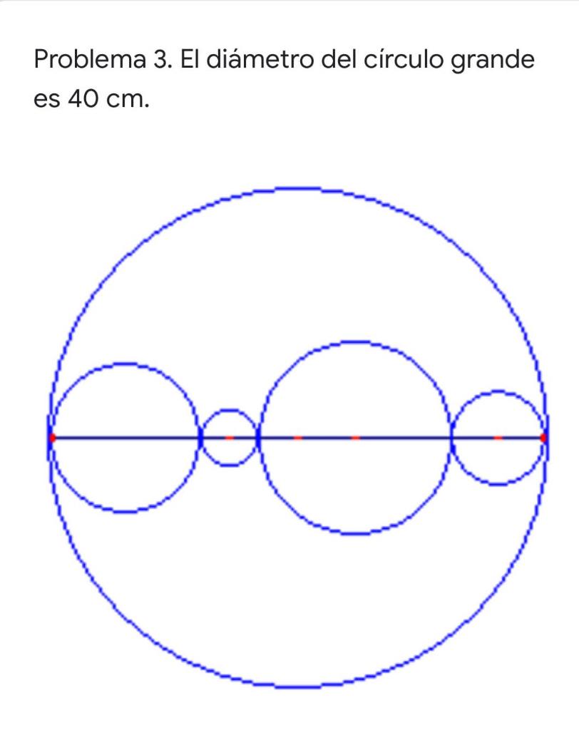 Solved The diameter of the large circle is 40 cm. calculate | Chegg.com