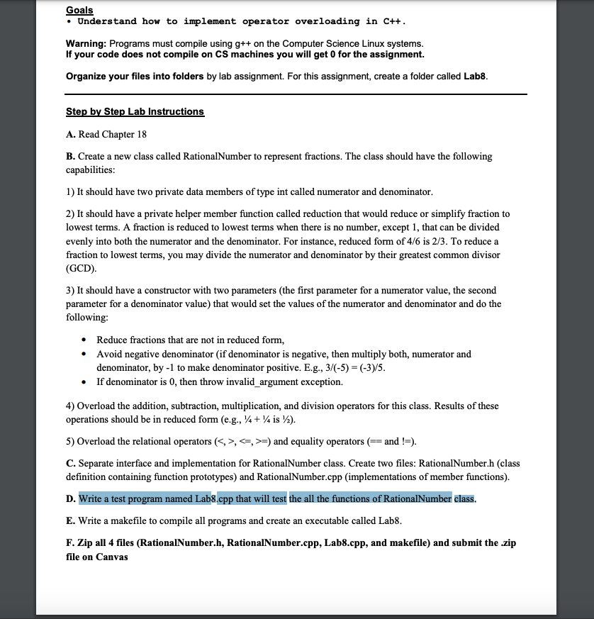 Solved Need help with d:Write a test program named Lab8.cpp | Chegg.com