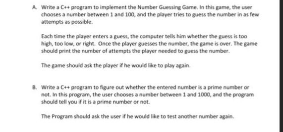 Solved Write a C++ program to implement the Number Guessing | Chegg.com