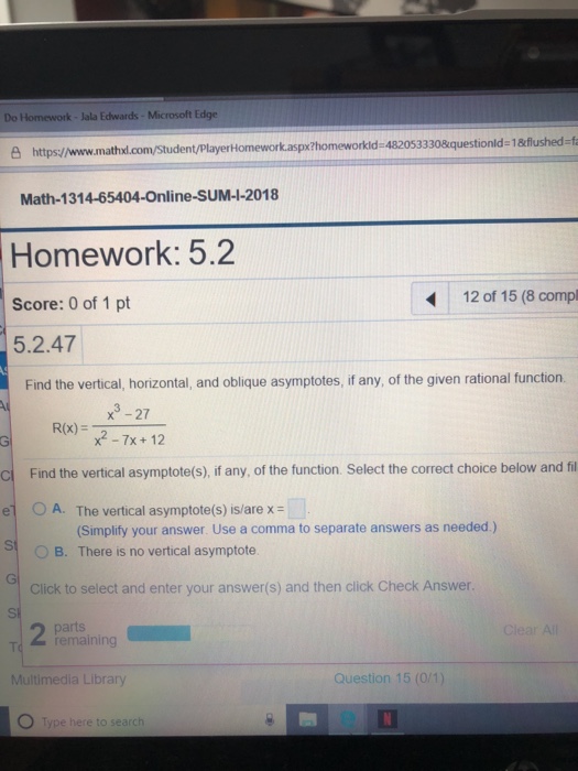 Solved Find the domain of the following rational function. | Chegg.com