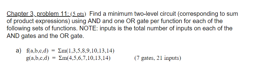 Solved Chapter 3 ,-problem 11: ( pts ). Find a minimum | Chegg.com