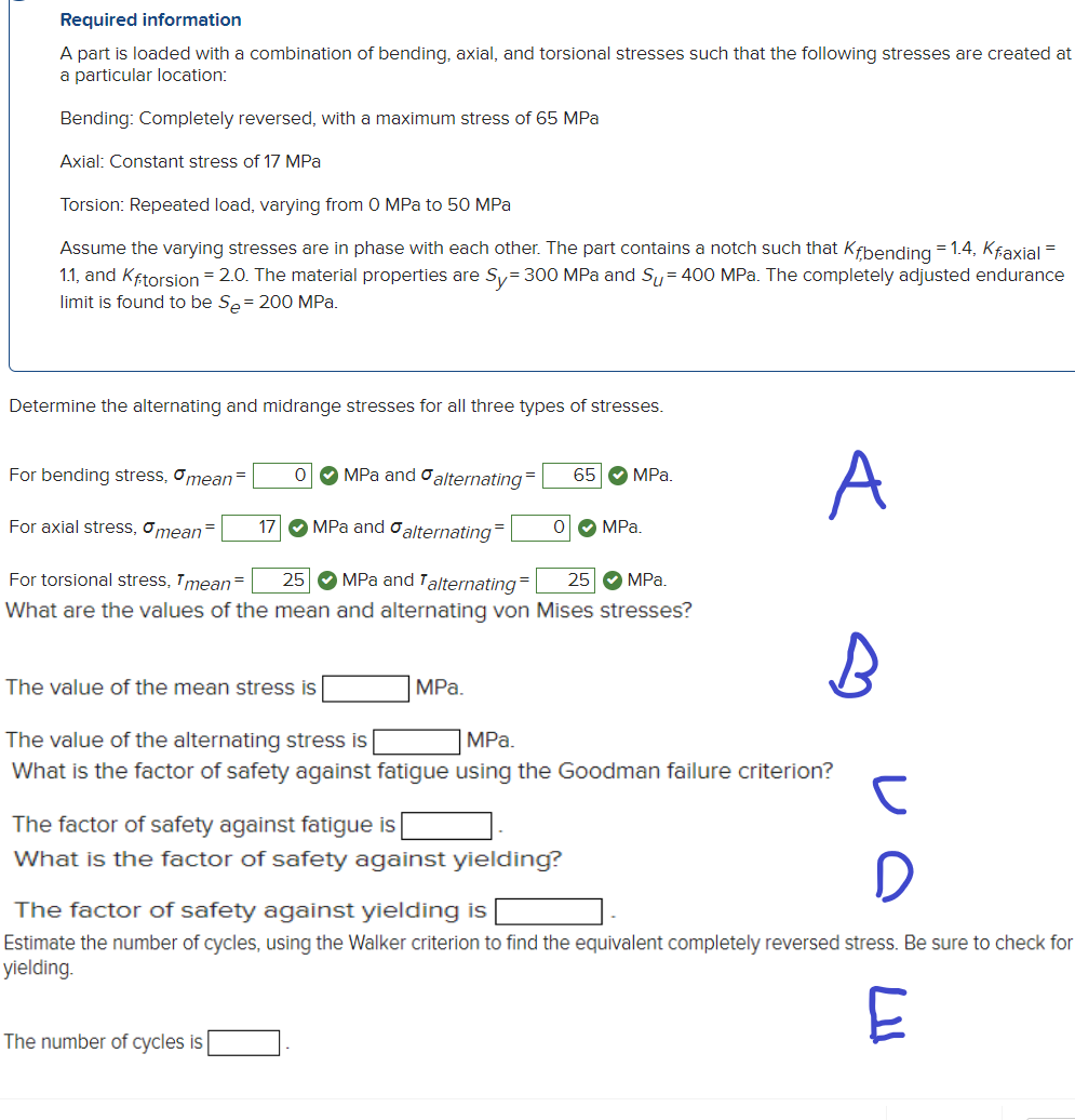Required information A part is loaded with a | Chegg.com