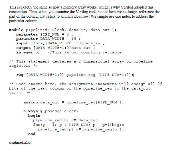 Solved (I'm new at Verilog, so please explain the code line | Chegg.com Solved (I'm new at Verilog, so please explain the code line | Chegg.com