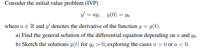 Solved Consider the initial value problem (IVP) | Chegg.com