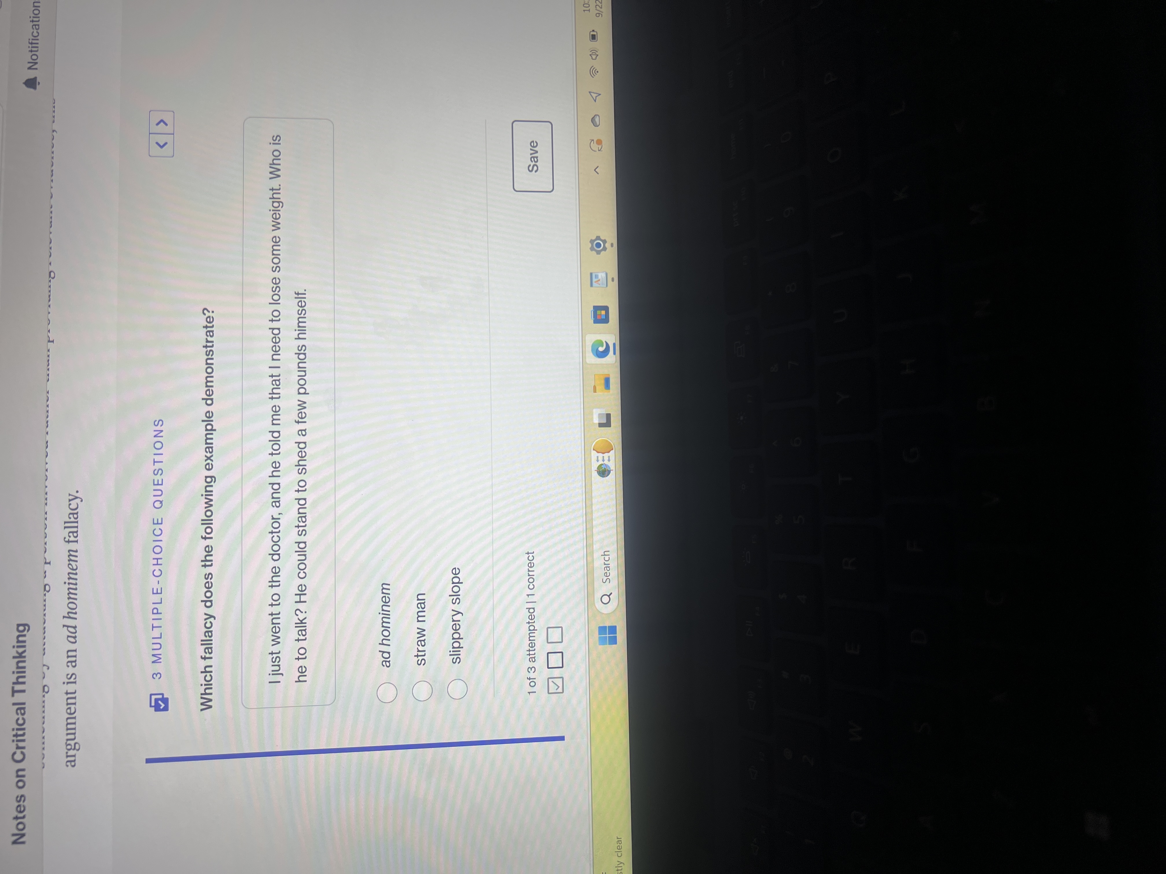 3 ﻿MULTIPLE-CHOICE QUESTIONSWhich fallacy does the | Chegg.com