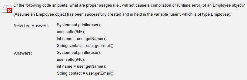 Solved Of the following code snippets, what are proper | Chegg.com
