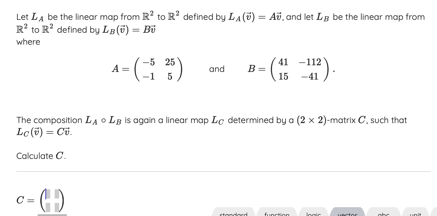 Solved Let LA be the linear map from R2 to R2 defined by | Chegg.com