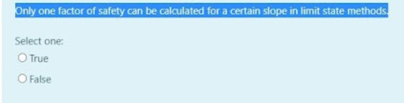 Solved Only one factor of safety can be calculated for a | Chegg.com