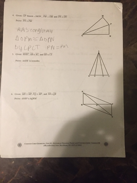 Solved 4. Given: OF bisects ZMON, PM LOM and PN LON Prove: | Chegg.com