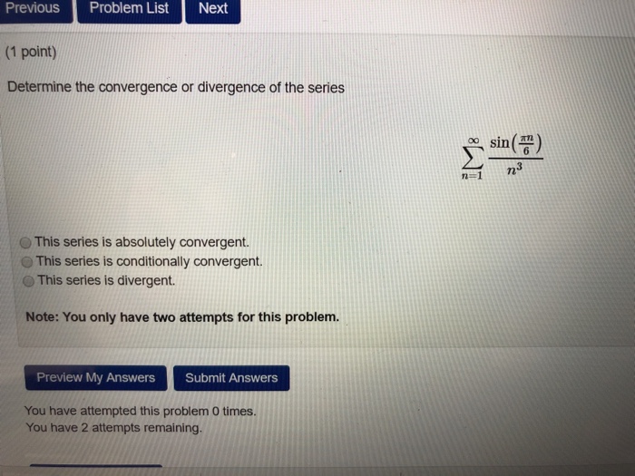 Solved Previous Problem ListNext (1 point) Determine the | Chegg.com