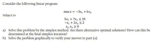 Solved Consider the following linear program: Subject to | Chegg.com
