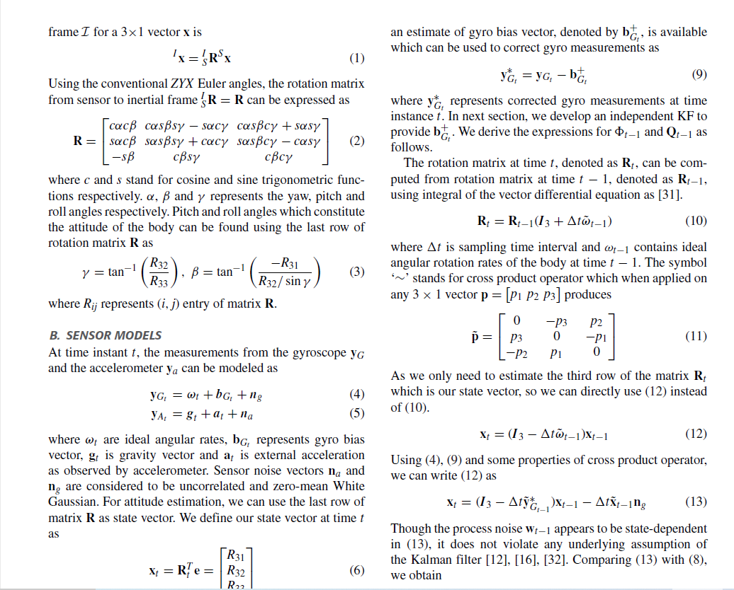 Cascaded Kalman Filtering Based Attitude And Gyro