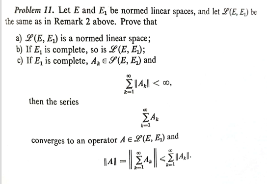 Problem 11. Let E and E1 be normed linear spaces, and | Chegg.com
