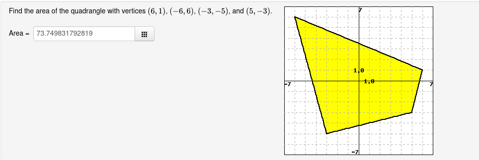 Solved Find the area of the quadrangle with vertices | Chegg.com