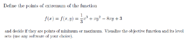 Solved Define the points of extremum of the | Chegg.com