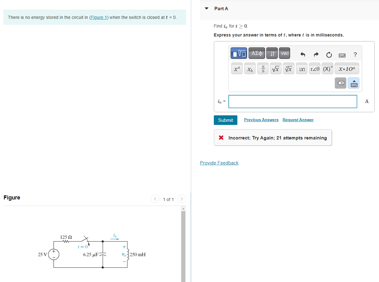Solved There is no energy stored in the circuit in (Figure | Chegg.com