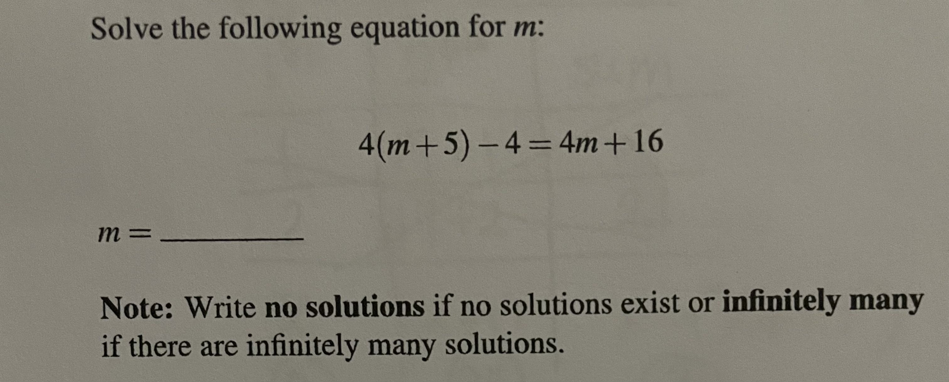 Solved Solve the following equation for m | Chegg.com